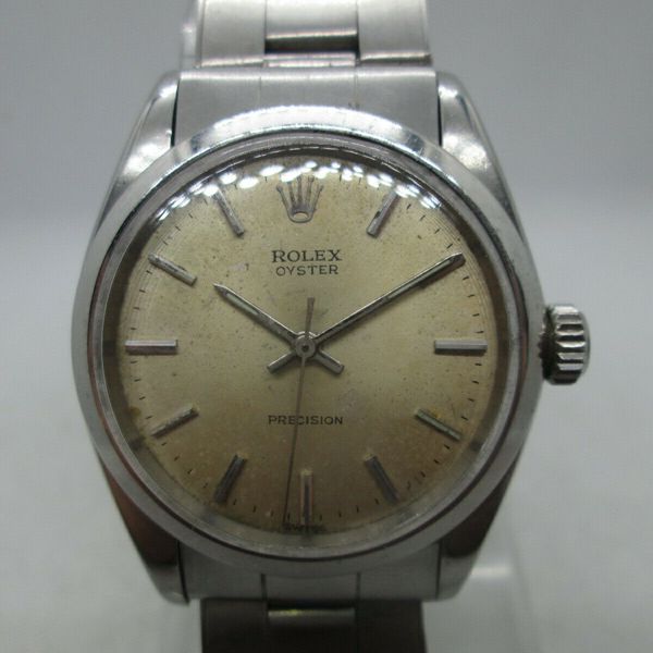 VINTAGE ROLEX OYSTER PRECISION 6427 STAINLESS STEEL HANDWIND MENS WATCH ...