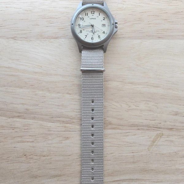 LORUS TITANIUM MILITARY FIELD Watch Japanese QUARTZ by SEIKO NATO Strap ...