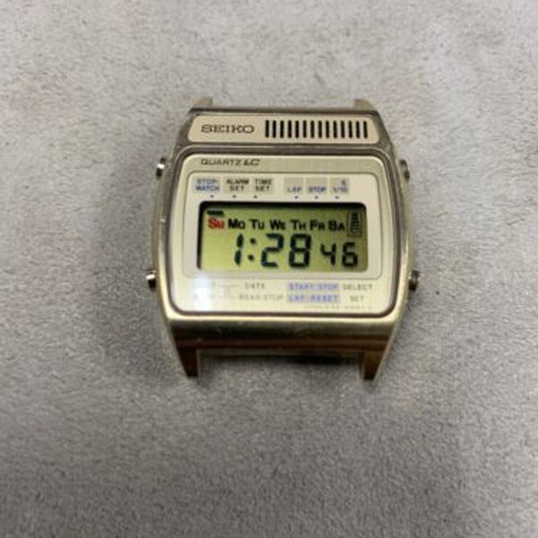Vintage Seiko A159-4029-T LCD Digital Watch Stainless Steel Face Only ...