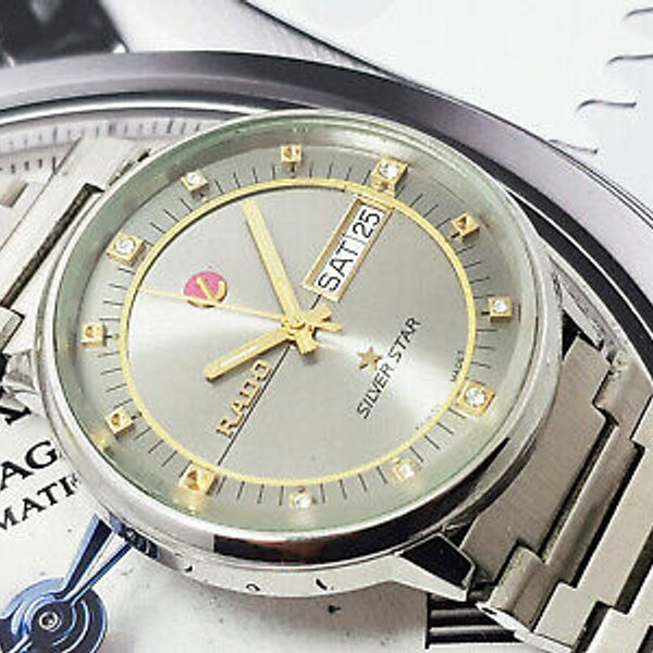 VINTAGE RADO SILVER STAR AUTOMATIC DAY DATE MEN'S GRAY Dial original ...
