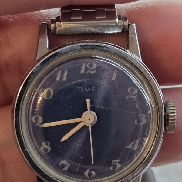 Vintage Womens Timex Watch Silvertone Blue Dial Versatile Collectible ...