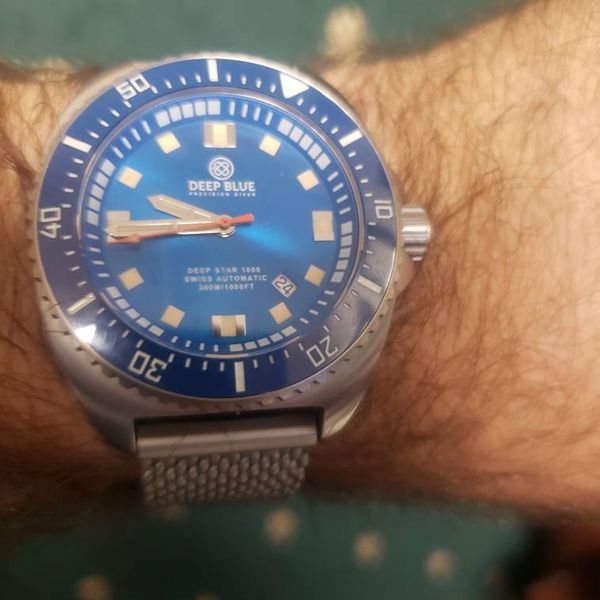 FS: DEEP BLUE DEEP STAR 1000 SWISS AUTOMATIC ON MESH, BLUE DIAL ...