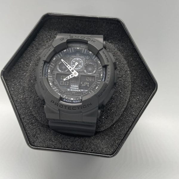 Casio GA100-1A1 G-Shock Men's Black Resin Strap Analog-Digital Watch ...