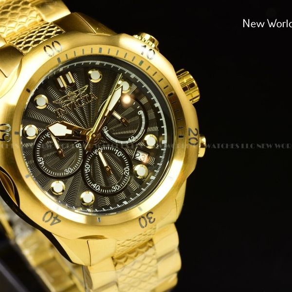 Invicta VENOM Chronograph Dial 45.65mm Stainless Steel Gold Men's Watch ...