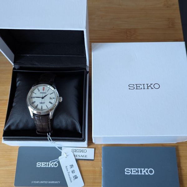 Seiko Presage White Porcelain Dial- SPB095J1- New, Unworn, Full Set ...