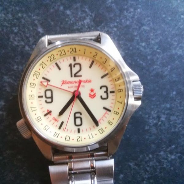 FS: Vostok Komandirskie K-34 [2426/350007] GMT Luminous yellow dial SS ...