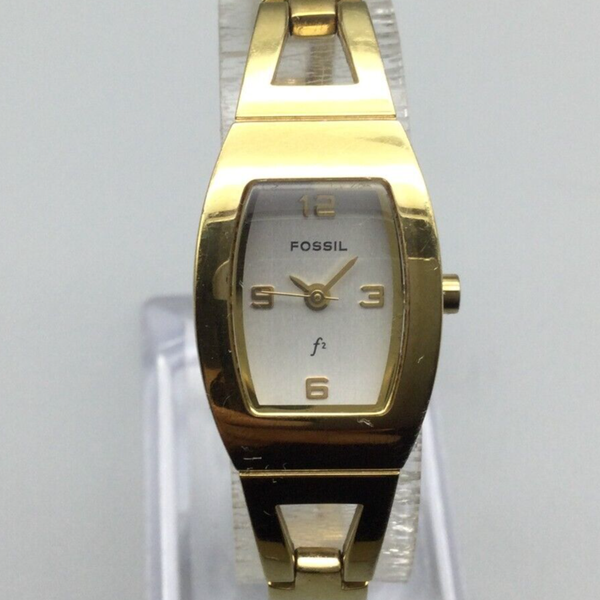 Fossil Watch Women Gold Tone Rectangle 30M ES-9546 Stainless New ...