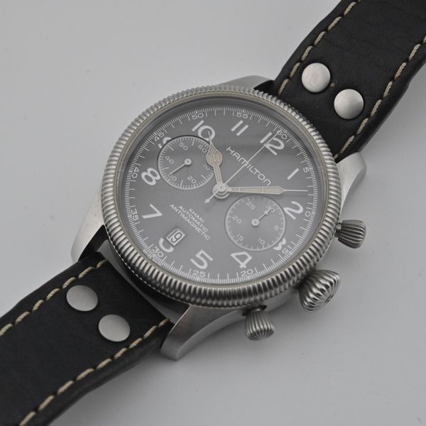 Rare HAMILTON KHAKI PIONEER CHRONOGRAPH WATCH H604160 Cal H31 ...