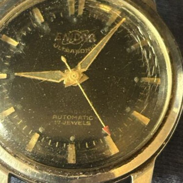 Enicar ultrasonic watch face gold tone working | WatchCharts Marketplace