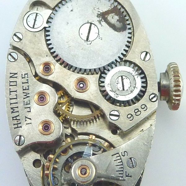 Vintage Hamilton 989 Wristwatch Movement - 17 Jewels - Parts / Repair ...