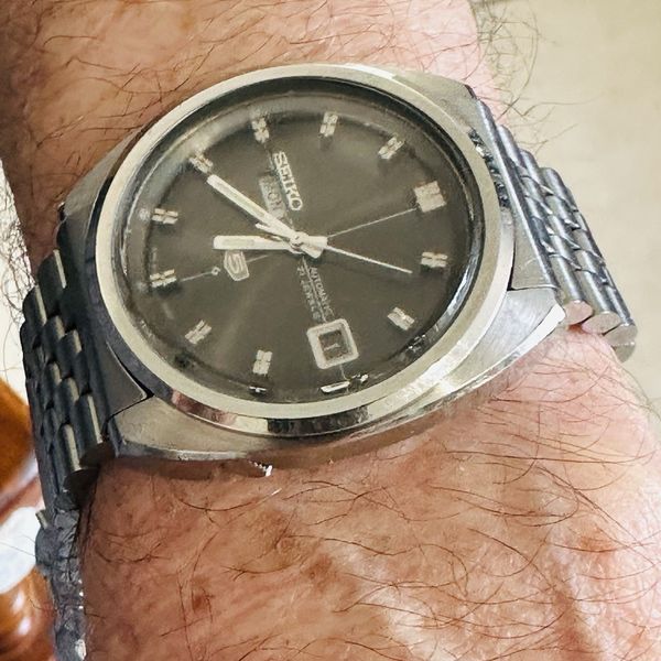 Vintage SEIKO5 Sportsmatic 6119-7183 Auto Black Dial DD 38mm Mens Watch ...