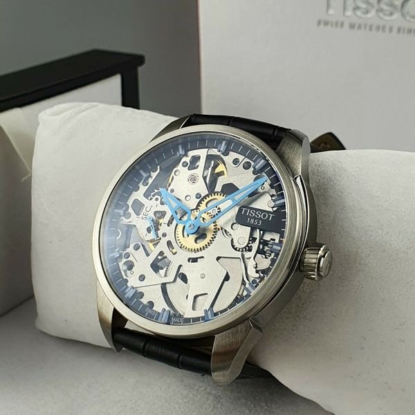 TISSOT T-Complication T070.405.16.411.00 Squelette Mechanical Leather ...