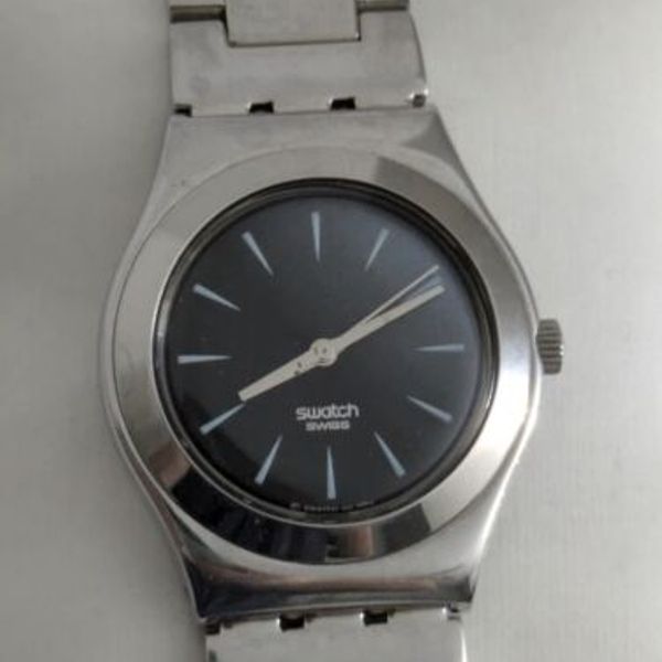 Swatch Irony V8 Black Dial, Swiss, Stainless Chain 8" Band 33mm Fully ...