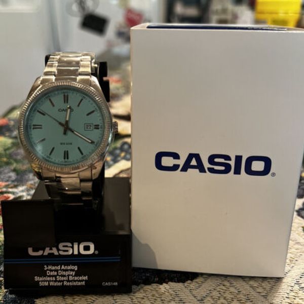 Casio MTP 1302D - 2A2V (RARE "TIFFANY BLUE" COLOR DIAL) - U.S. SELLER ...