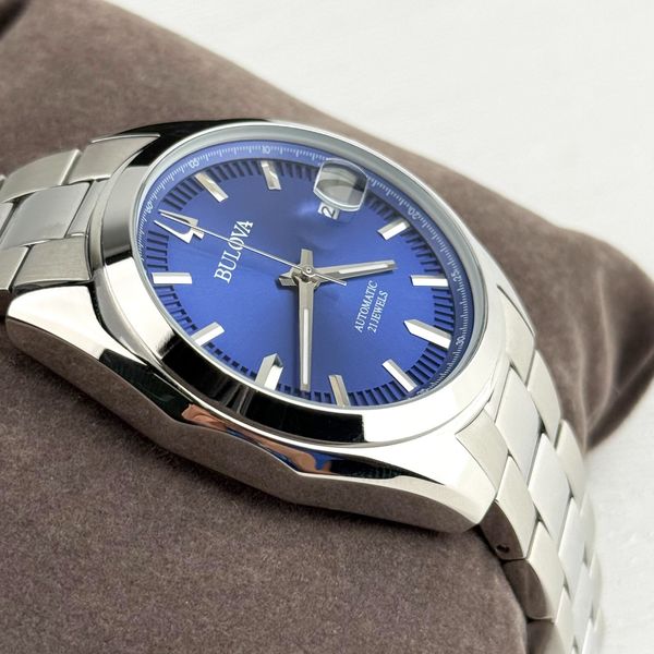 Bulova Surveyor Automatic Watch 39mm Blue Dial Silver Men's Watch ...