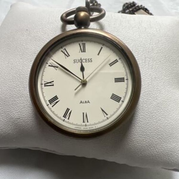 alba success By Seiko pocket watch,V306-9A00,Aged bronze, Romanâ s ...