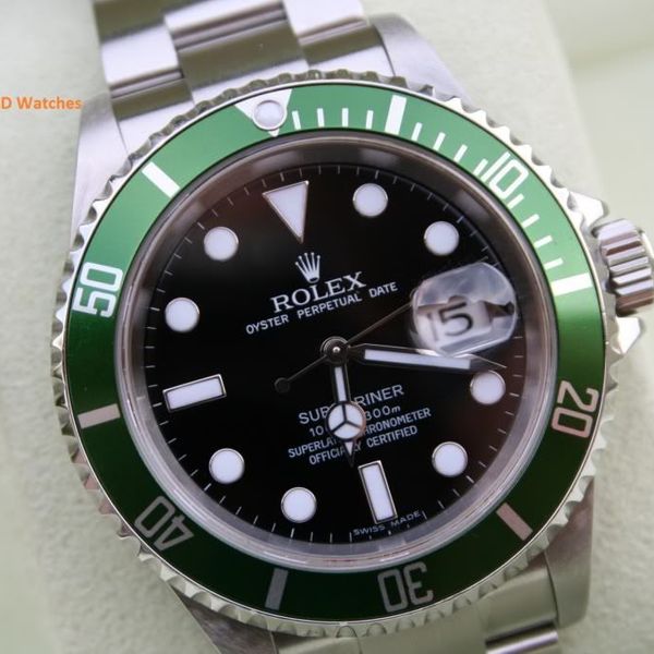 FS: Rolex SS Green Submariner Z serial model 16610LV Anniversary Sub LV ...