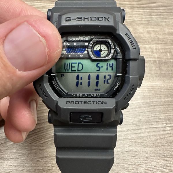 Casio G Shock Grey Digital Watch World Time Vibration Alarm Dive GD350 ...