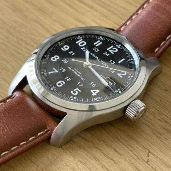 Hamilton Khaki Field Automatic With SS Bracelet And Leather Strap ...