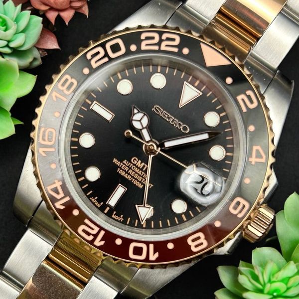[CUSTOMISABLE] Seiko GMT master ii mod gmt rootbeer bezel jubilee ...
