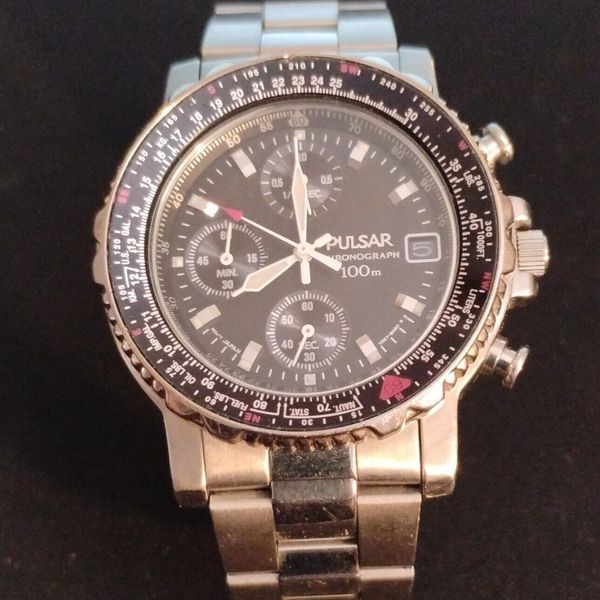 Vintage Men's Pulsar Seiko Flight master Chronograph V657-8040 40mm ...