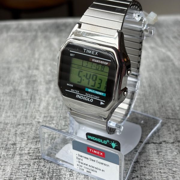Timex Classic Digital Watch M565CN / Module 555 Stainless Steel INDIGLO ...