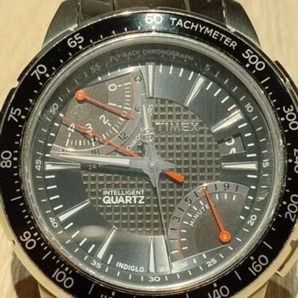 Timex 1854 T2N708 Intelligent Quartz Fly-Back Stainless Steel Mens ...