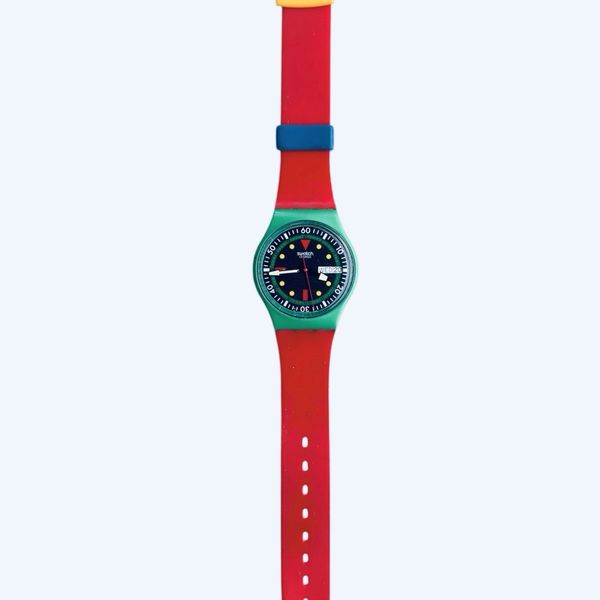 Swatch Watch Emerald Diver GG703 1986 Gents FOR PARTS Not Working ...
