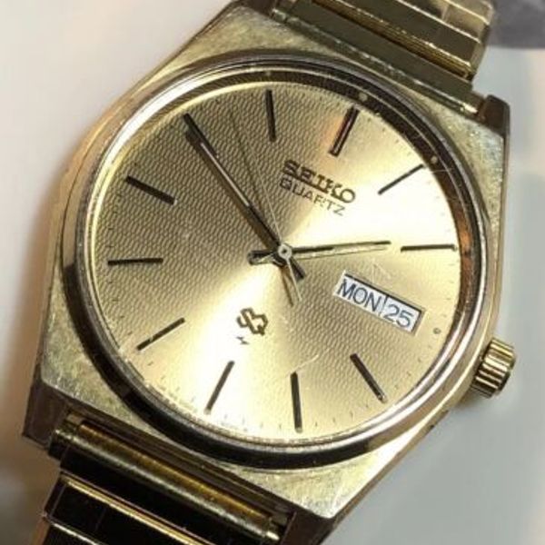 Vintage Seiko SQ Mens Quartz Dress Watch Gold Tone 6923-8009 Wristwatch New Bat | WatchCharts ...