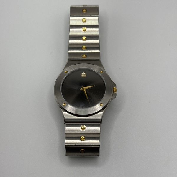 Movado Museum Menâ s Watch 32mm Black Dial Two Tone Round | WatchCharts ...