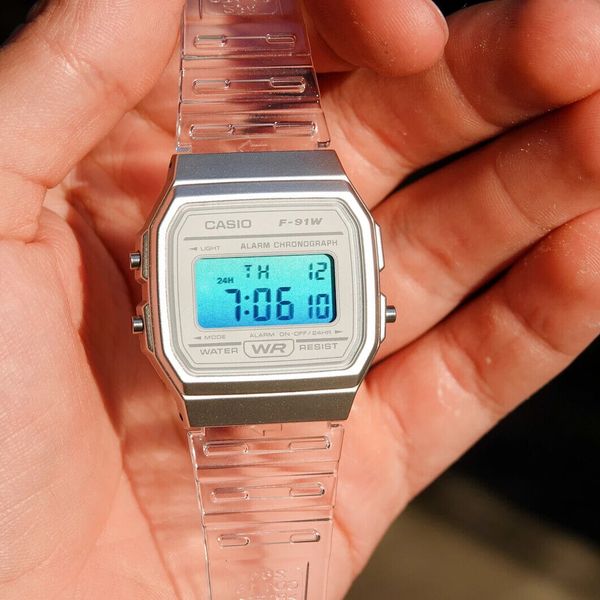 Casio F-91W Sea Blue Mod - Modified White Transparent Casio Watch with ...