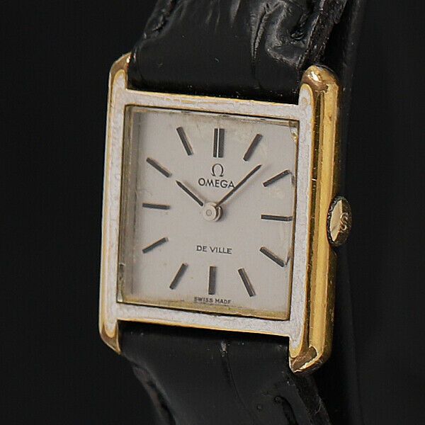 OMEGA Watch DE VILLE Square Women's Hand Winding 18K Gold Plated T3378 ...