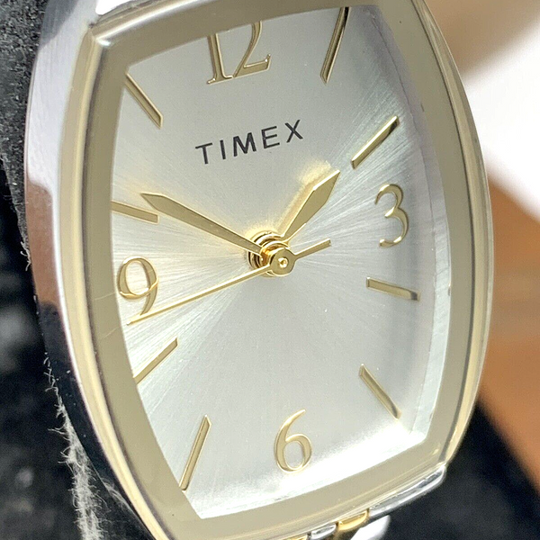 Timex Women's Watch TW2T50200 Quartz Silver Dial Rectangle Two Tone ...