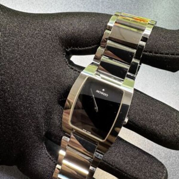 Movado 89 C6 1453 Black Face Steel Watch - New Battery Installed ...