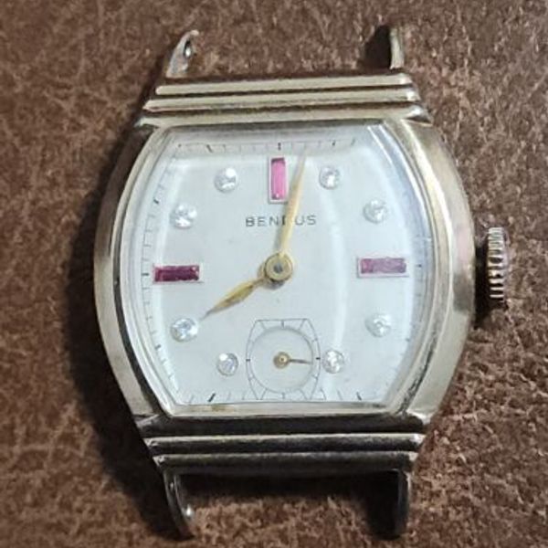 Vintage Benrus Diamond & Ruby 10kt Rgp Watch Only - Repair/Parts ...