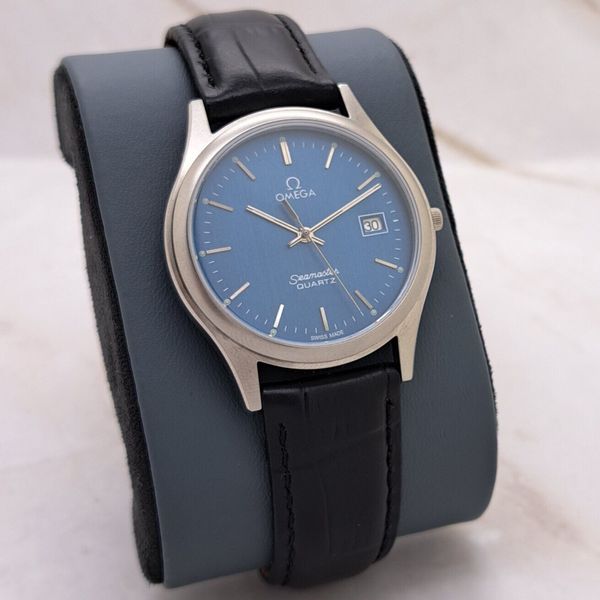 Vintage Omega Seamaster 1425 Men's Swiss Made Quartz Watch Blue Dial ...