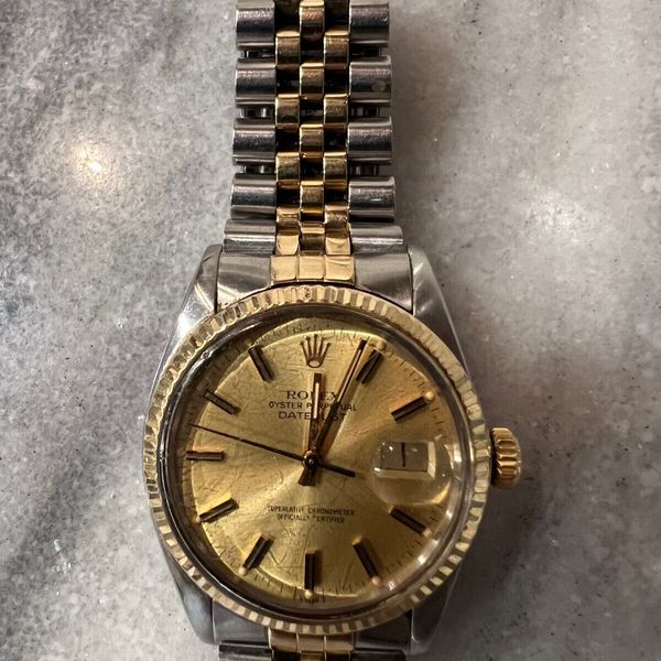 Rolex Datejust 36MM 18K Yellow Gold & Steel Ivory Jubilee Dial 16013 ...