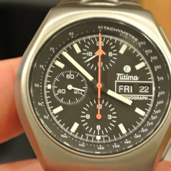 FS: Tutima Titanium Military Chronograph NATO on bracelet w/ Lemania ...