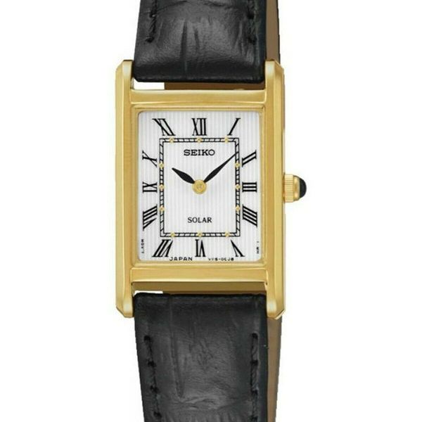 SEIKO SUP250P1,Ladies Dress,Solar Quartz,Gold tone,Stainless Case,Strap ...