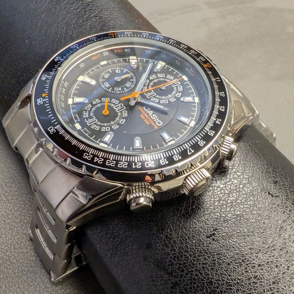 Casio Chronograph Men's Black Watch - MTP4500D-1AV - Slide Rule Bezel ...
