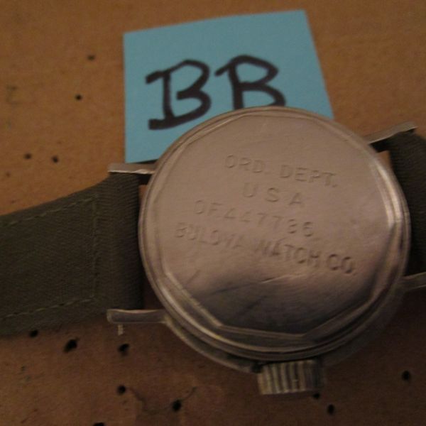 WW2 US Army A-11 Bulova watch ORD Dept.of 447736 white Face & Sub Sec ...