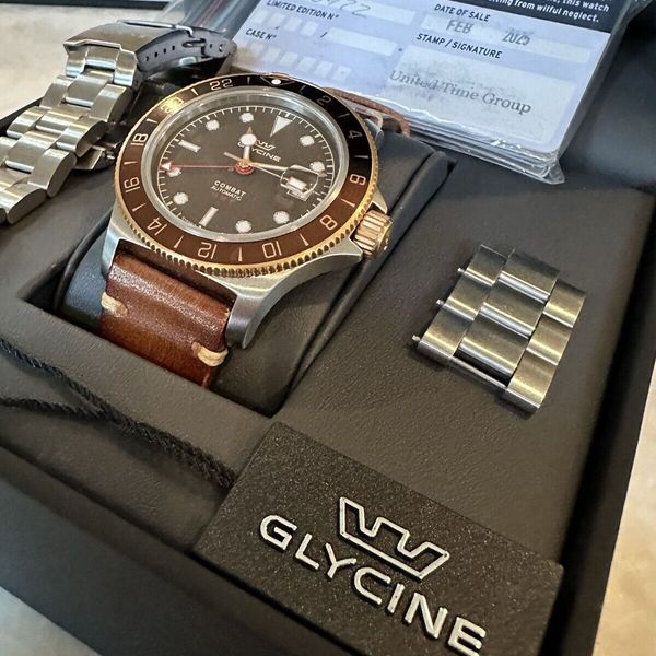 Glycine Combat Automatic GMT Men's Watch With Factory SS Band And ...