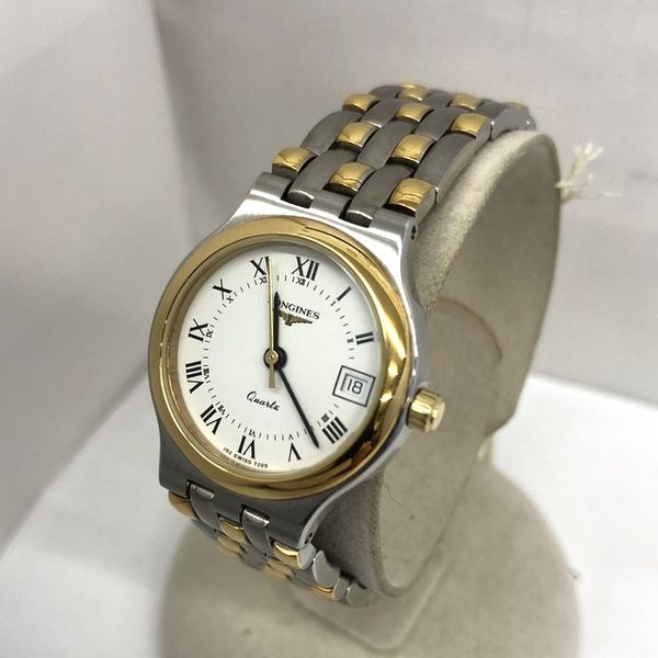 LONGINES Longines Watch Analog Quartz Silver Gold Dial White Logo ...
