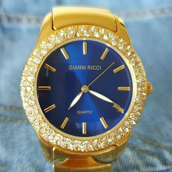 Unisex Fancy GIANNI RICCI watch Gold Plated with Bracelet (Quartz ...