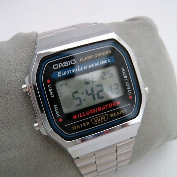 CASIO VINTAGE DIGITAL WATCH A168WA-1YES STAINLESS STEEL UNISEX ALARM GENUINE | WatchCharts ...