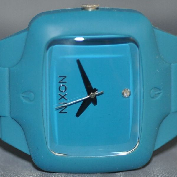 Nixon Men's The Rubber Player Blue X Blue Dial Blue Rubber Watch ...
