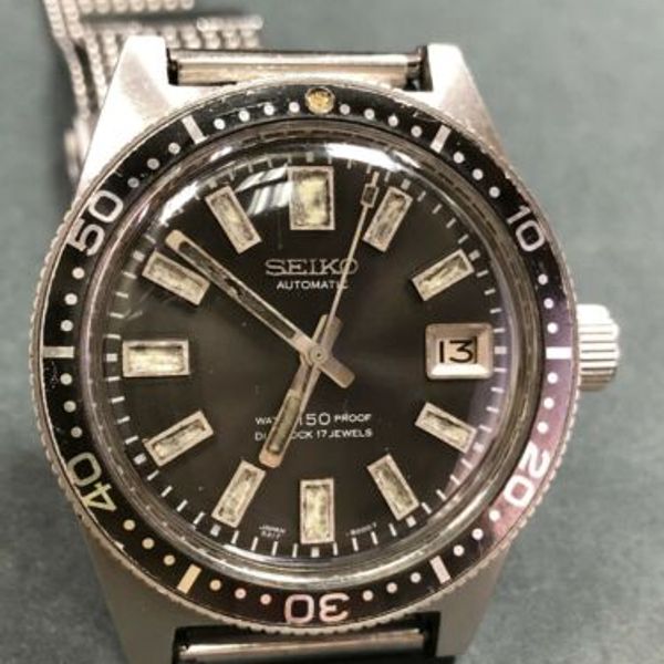 Original Rare SEIKO 6217-8001 62mas Diver Black DIAL DATE SS 37.5m Runs ...