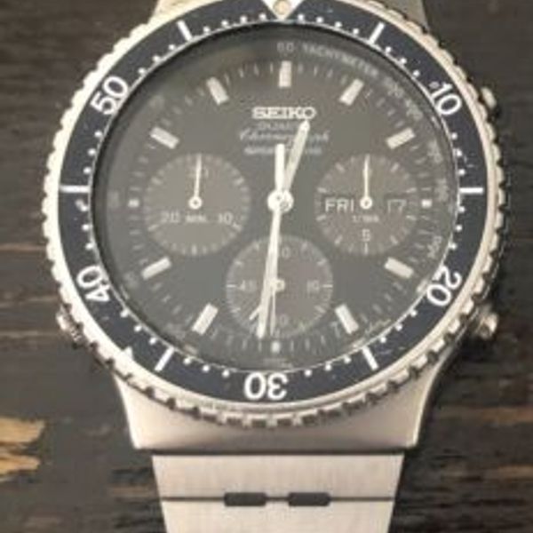 AS IS Vintage Seiko Quartz Chronograph Sport 100 Men's Watch - 7A38 7070 | WatchCharts Marketplace
