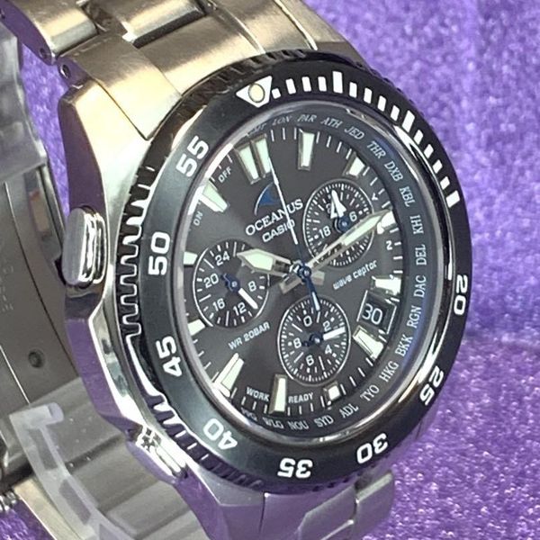 CASIO Oceanus OCW-650T Solar Radio 200m Diver Titanium Watch ...