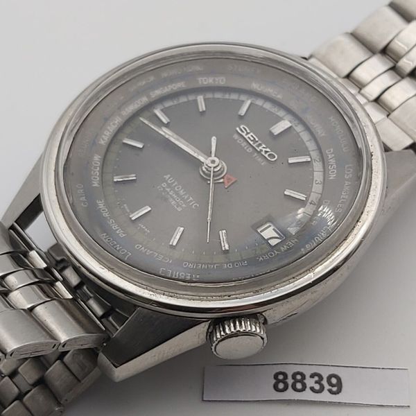PROJECT TO FIX SEIKO WORLD TIME GMT 6217 7010 MENS SS AUTO EU SHIP ...